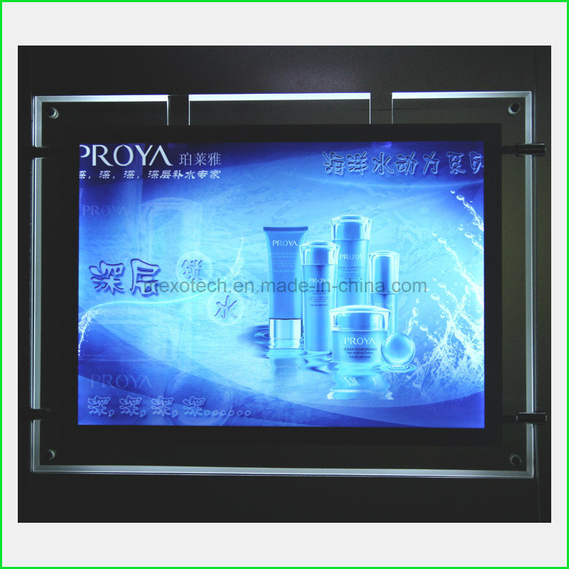 Acrylic Advertising Board LED Crystal Light Box with Finger Curved Open ...